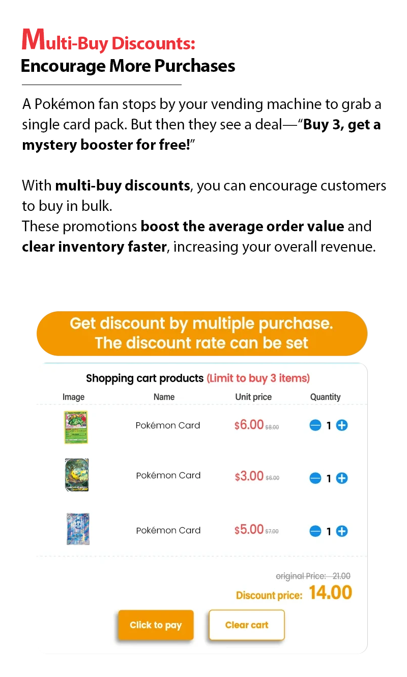 Pokémon Card Machine Booster Pack Dispenser Cashless Payment