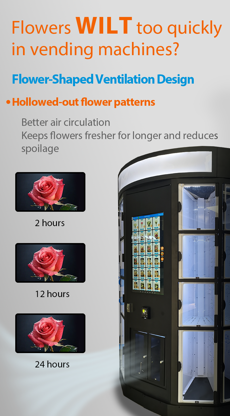 Custom Logo 24-Hour Flower Vending Machine