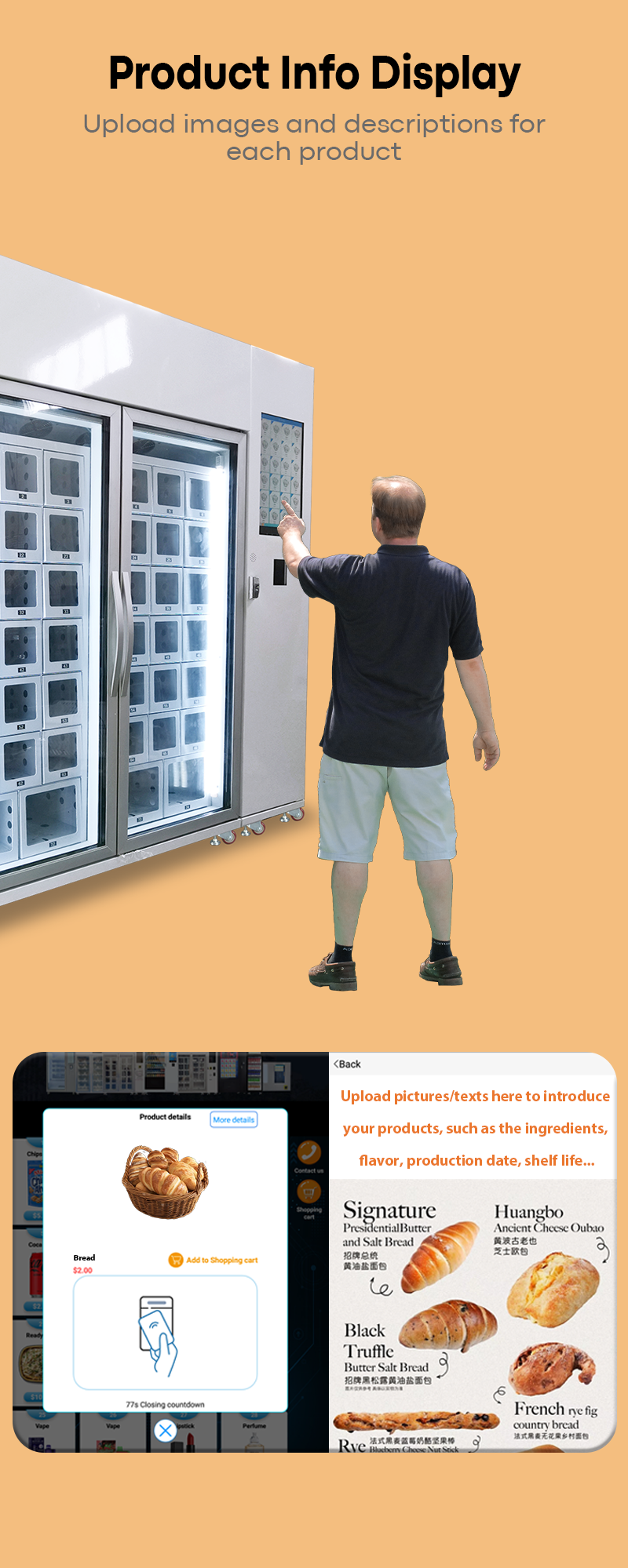 Outdoor Cake Vending Machine for Bakery Shop Street Foods