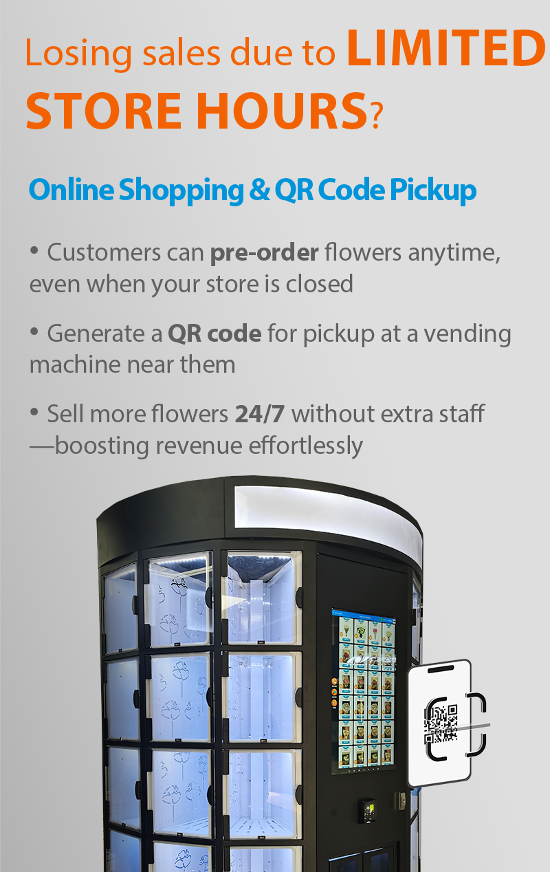 Custom Logo 24-Hour Flower Vending Machine