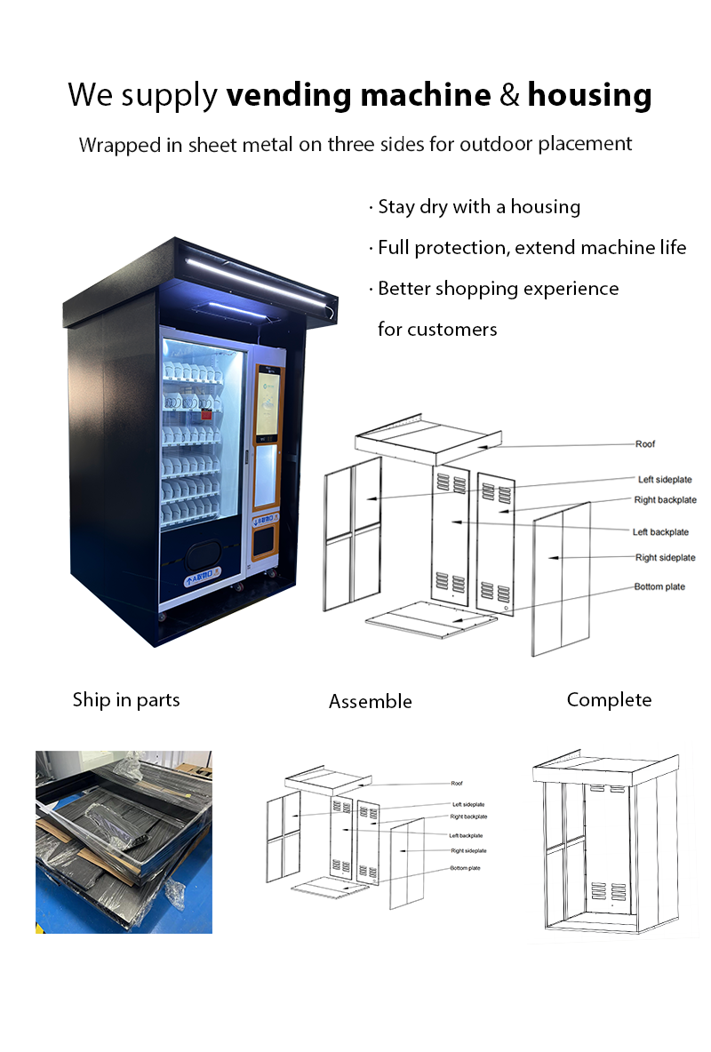 Outdoor Vending Machine with Housing for Snack Drink