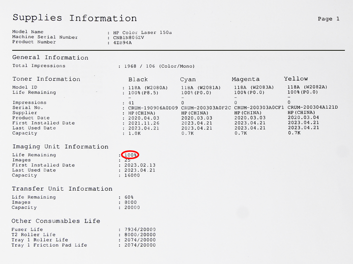 Imaging unit life expired, error“C3-6140”