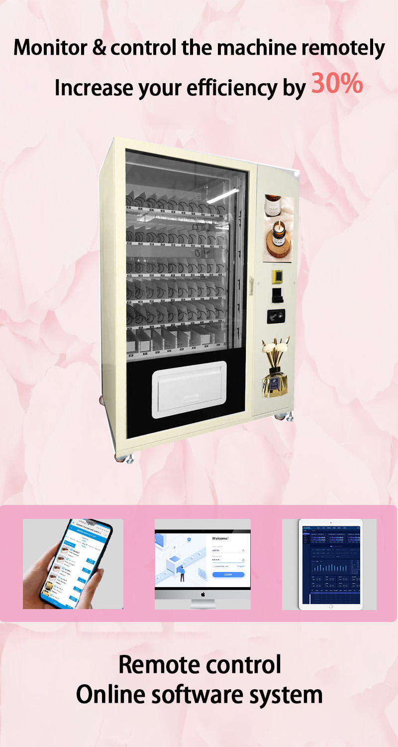 fragrance vending machine with touchscreen and elevator