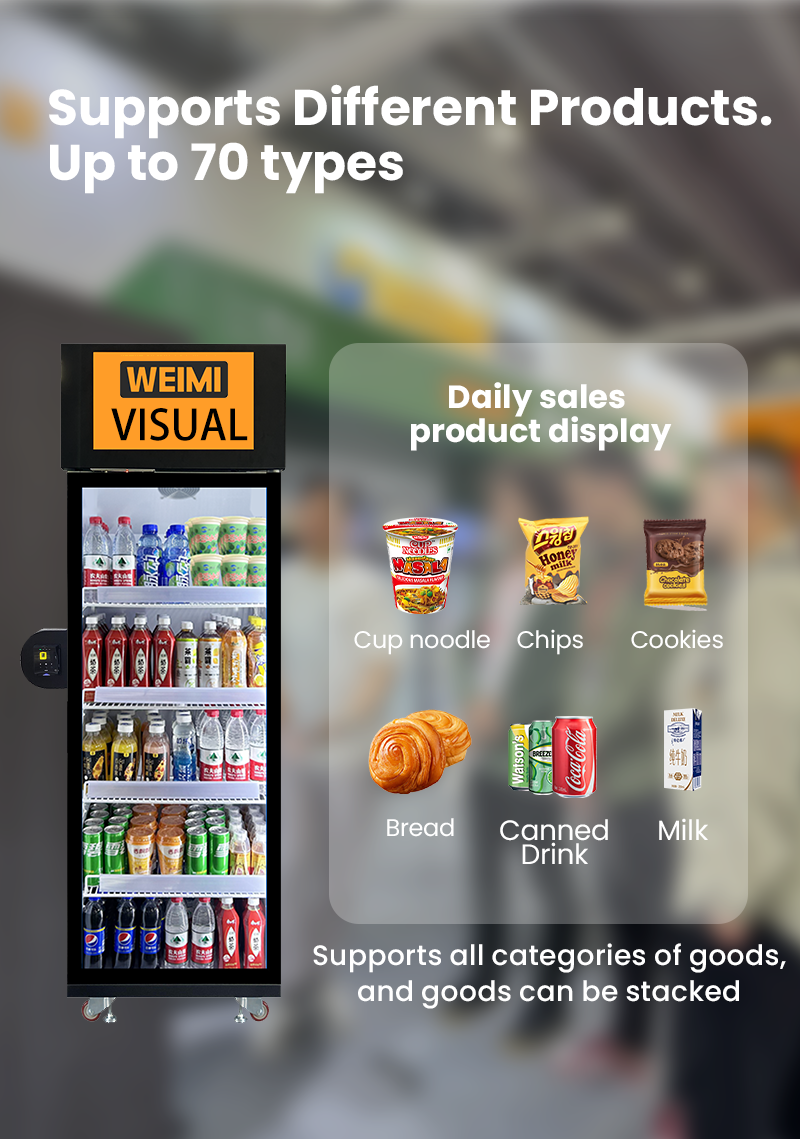 AI camera smart fridge vending machine for selling fresh food